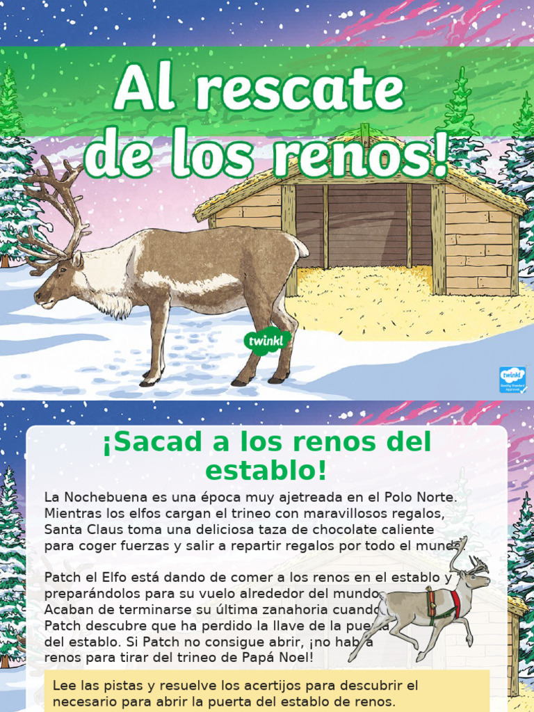 Presentacion Escape Room Al Rescate de Los Renos | PDF