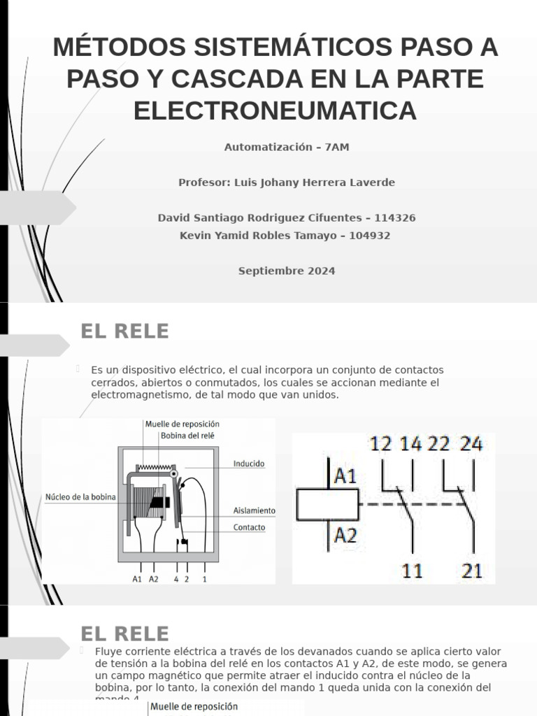 Electroneumatica Metodo Paso A Paso Y Cascada Pdf Relé