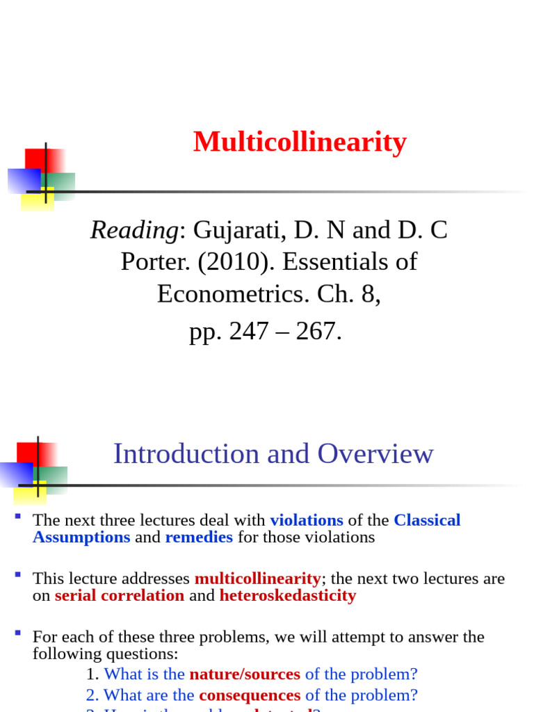 ECN 305 Multicollinearity 100656 | PDF | Multicollinearity | Ordinary ...