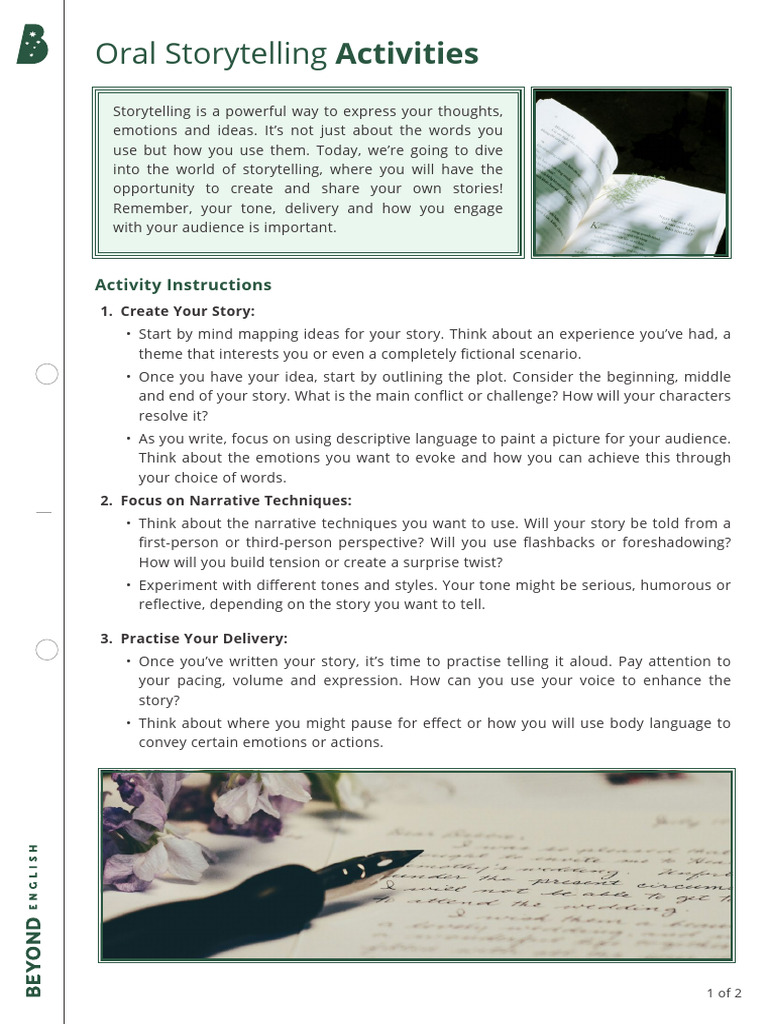 Oral Storytelling Techniques Guide | PDF | Storytelling | Narrative