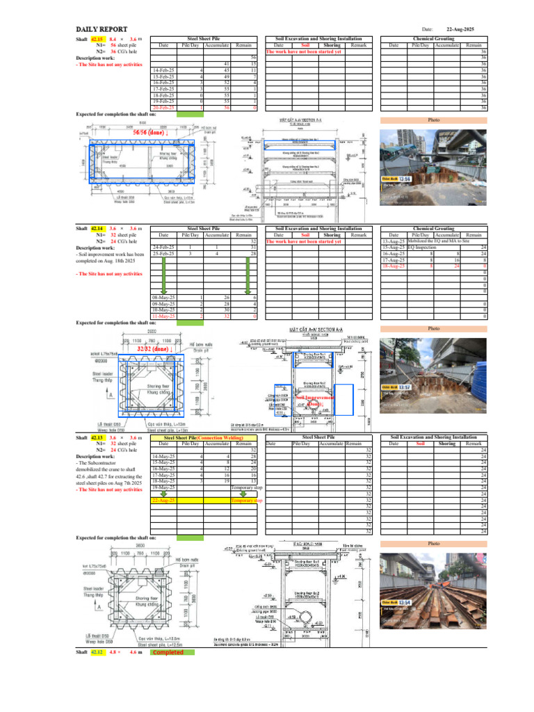 【Shaft monitoring】 - 2025.08.22 (D800) | PDF | Structural Engineering ...