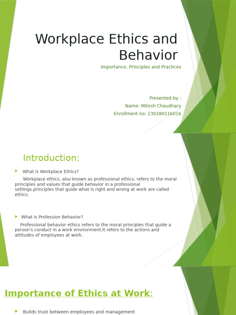 Workplace Ethics and Behavior | PDF | Integrity | Social Ethics