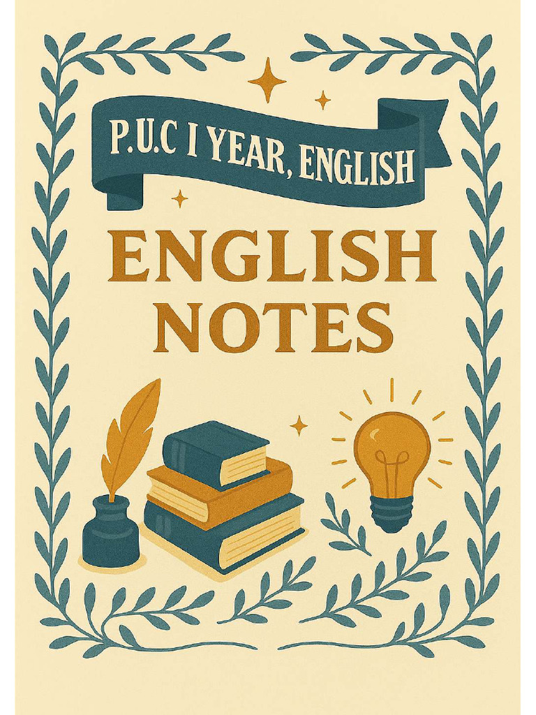 1 PUC English Notes | PDF | Traditional Medicine | Ayurveda