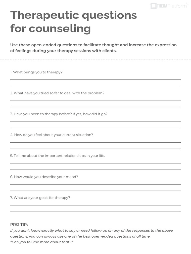 Therapeutic Questions Initial | PDF