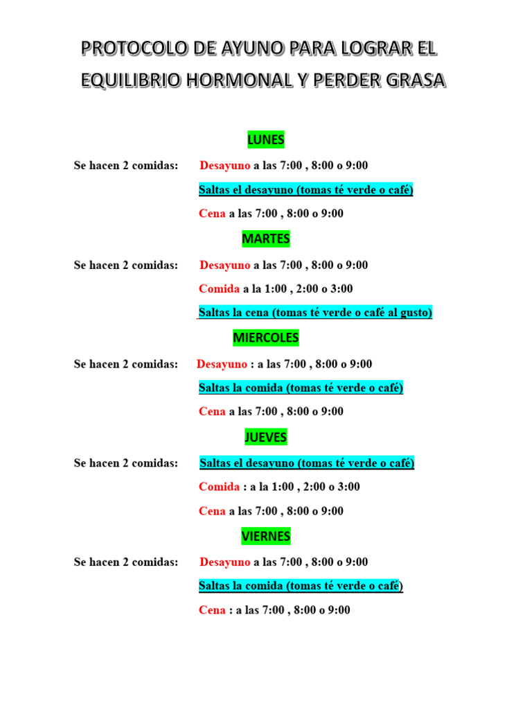 Protocolo de Ayuno para Equilibiro Hornonal Matilde de La Cruz Soriano ...