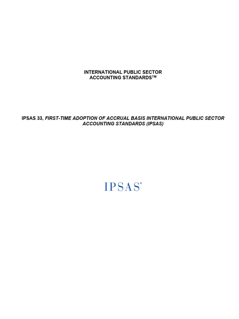 IPSAS 33: First-Time Adoption Guide | PDF | Equity (Finance ...