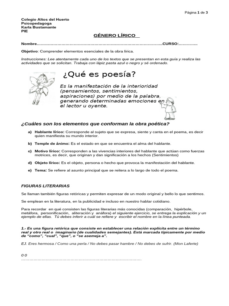 8 Lenguaje G2 El Genero Lírico 2020 | PDF | Poesía