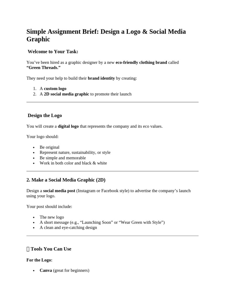 Simple Assignment Brief | PDF
