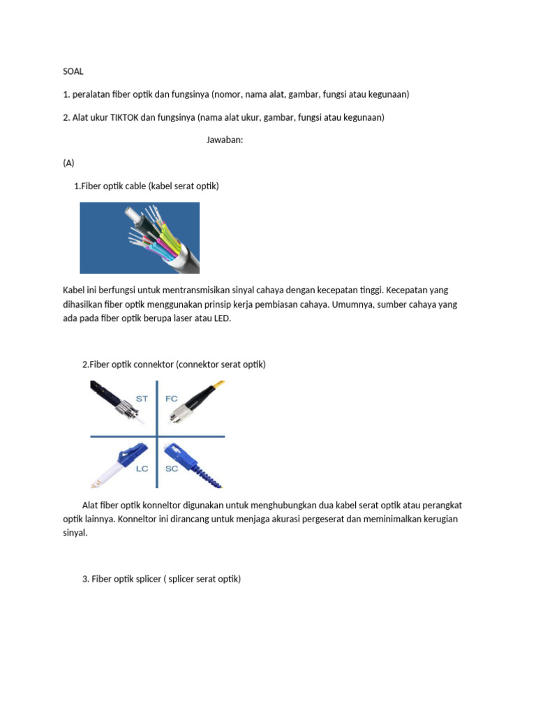 Alat Fiber Optik dan Pengukuran Listrik | PDF