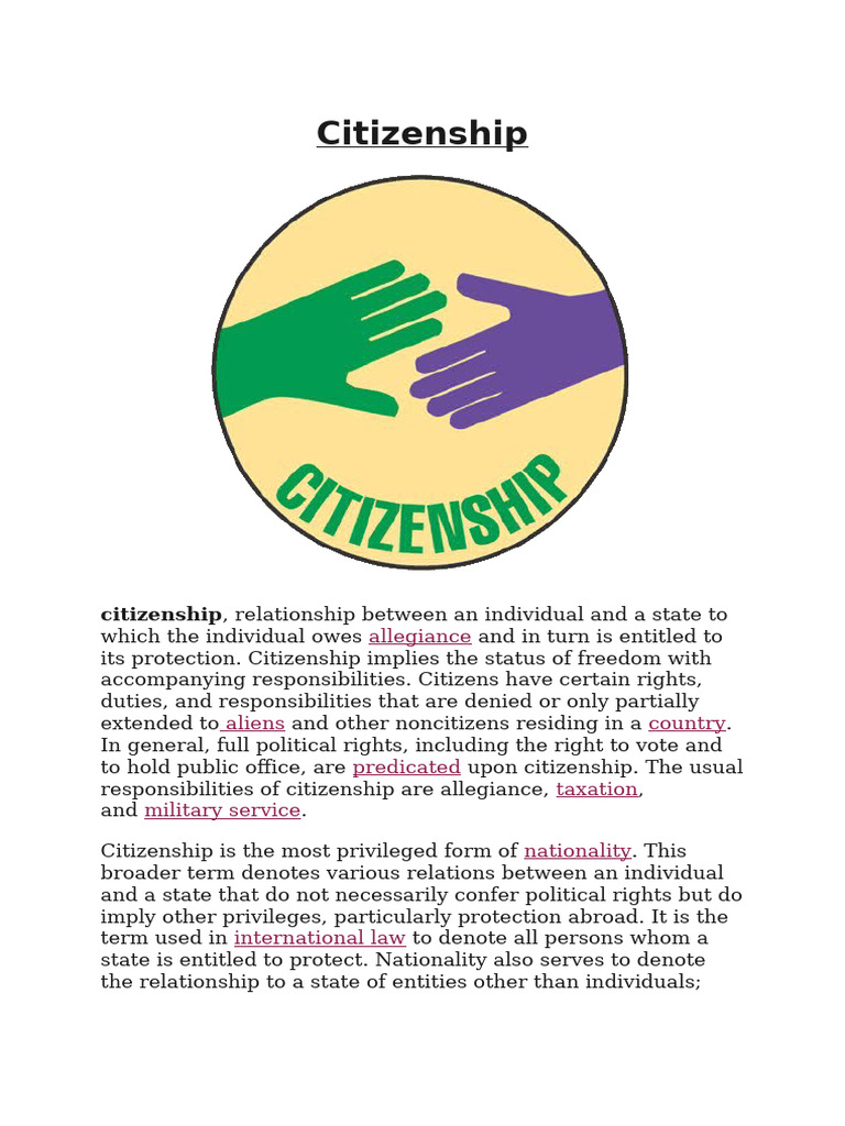 Citizenship | PDF