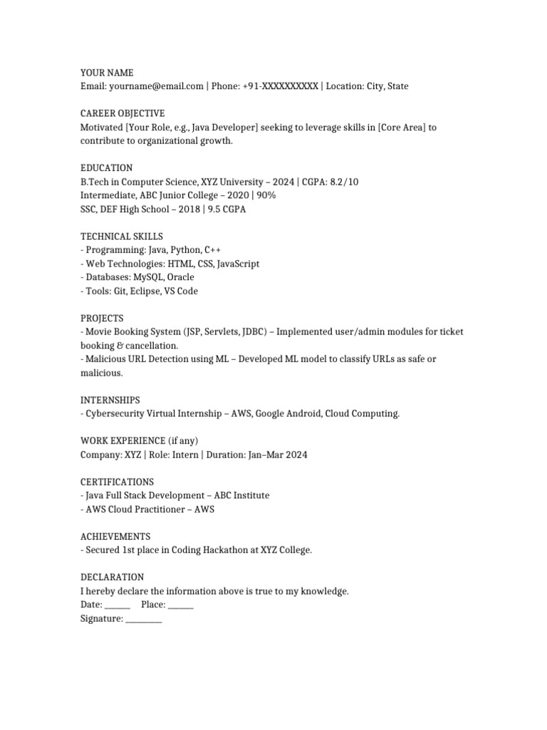 ATS Resume Template 1 | PDF
