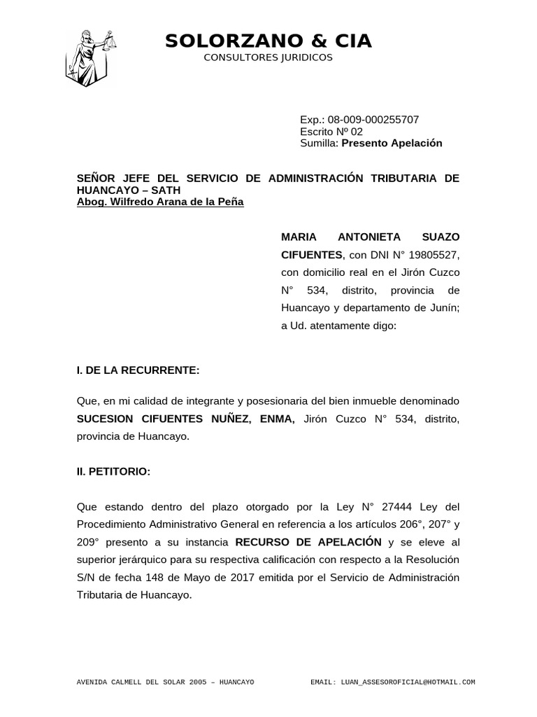 Sath Apelacion | PDF | Estatuto de limitaciones | Judicaturas