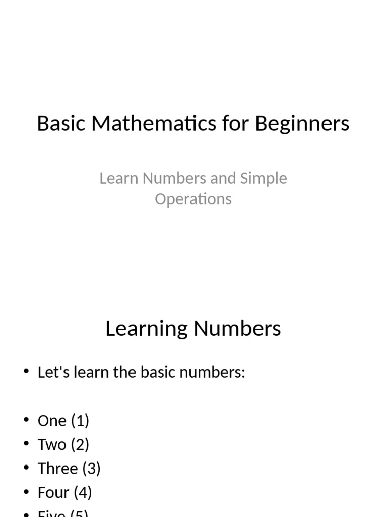 Basic Mathematics Presentation | PDF
