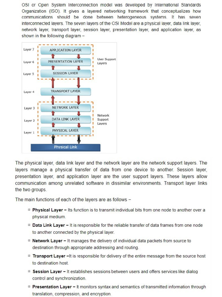 Difference Between OSI Model and TCPIP Model | PDF