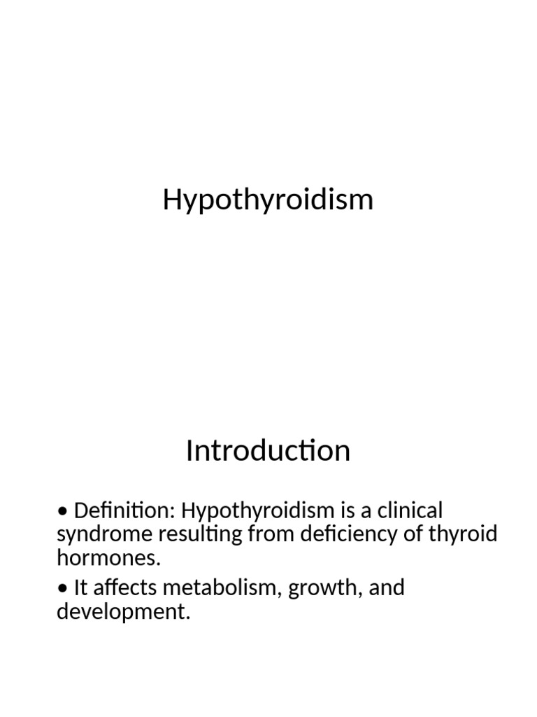 Understanding Hypothyroidism Causes & Management | PDF | Hypothyroidism ...