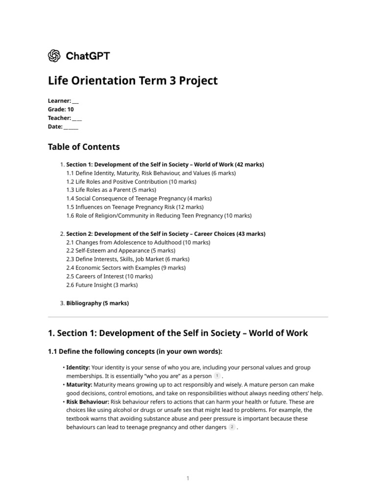 Teenage Pregnancy in Life Orientation 10 | PDF | Adolescence | Teenage ...