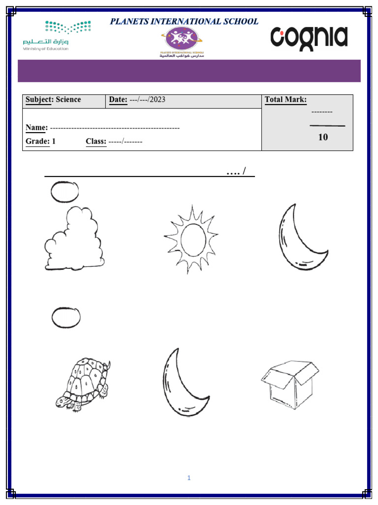 Grade 1 Science Diagnostic Test 2023 | PDF