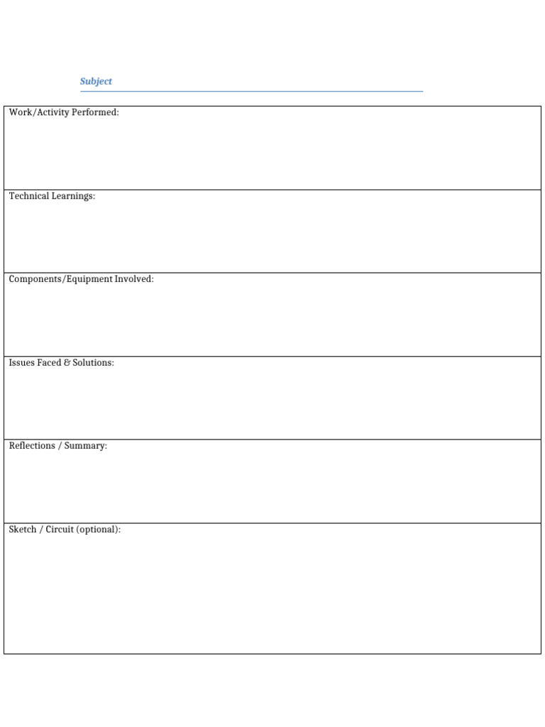 Internship Logbook One Page Per Day Saud Ur Rehman | PDF