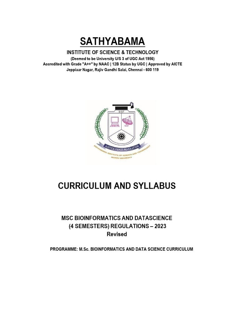 Msc Binds Revised Syllabus as Per Dec 2024 Bos | PDF | Bioinformatics | Dna Sequencing