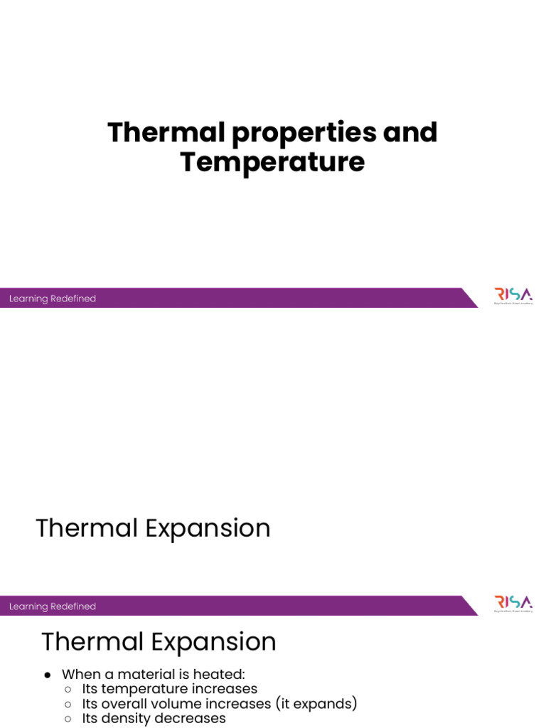Understanding Thermal Expansion and Heat | PDF | Evaporation | Heat ...