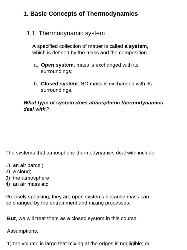 Thermodynamics Basics for Atmospheric Science | PDF | Atmosphere Of ...