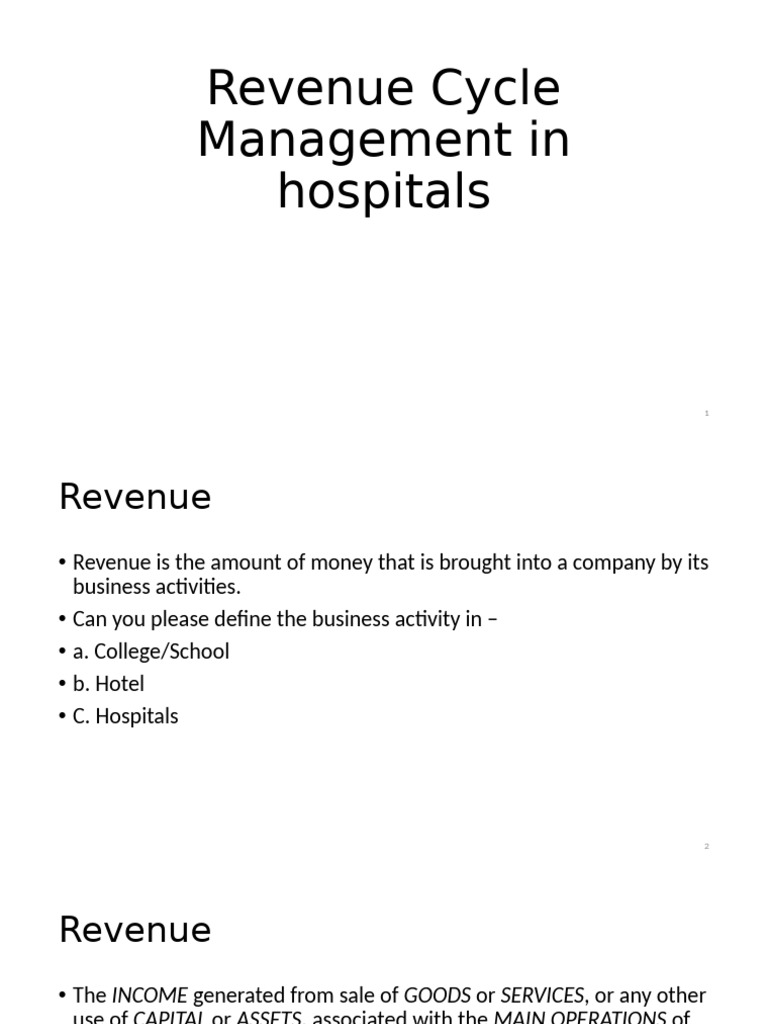 Hospital Revenue Cycle Management Guide | PDF | Revenue | Credit