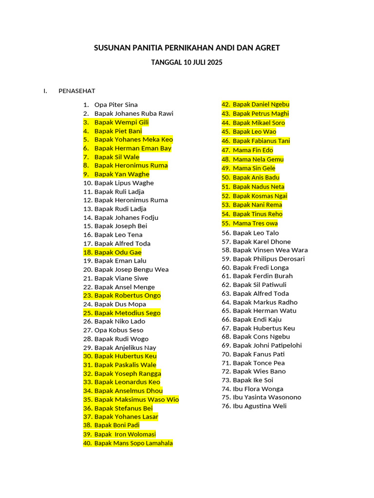 Susunan Panitia New | PDF