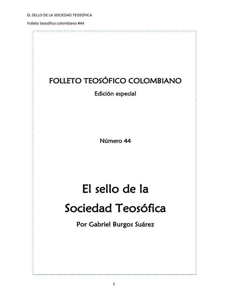 El Sello de la Sociedad Teosófica | PDF | Los símbolos | Teosofía