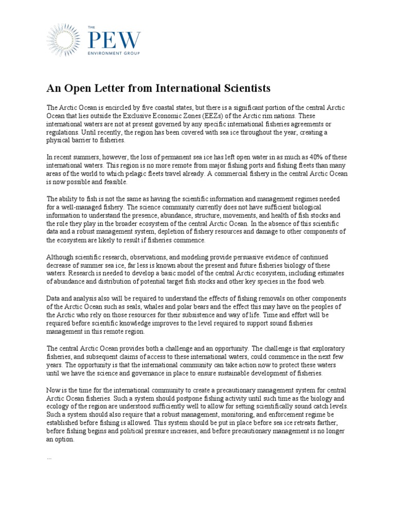 International Arctic Scientist Letter Published | PDF | Arctic | Arctic ...