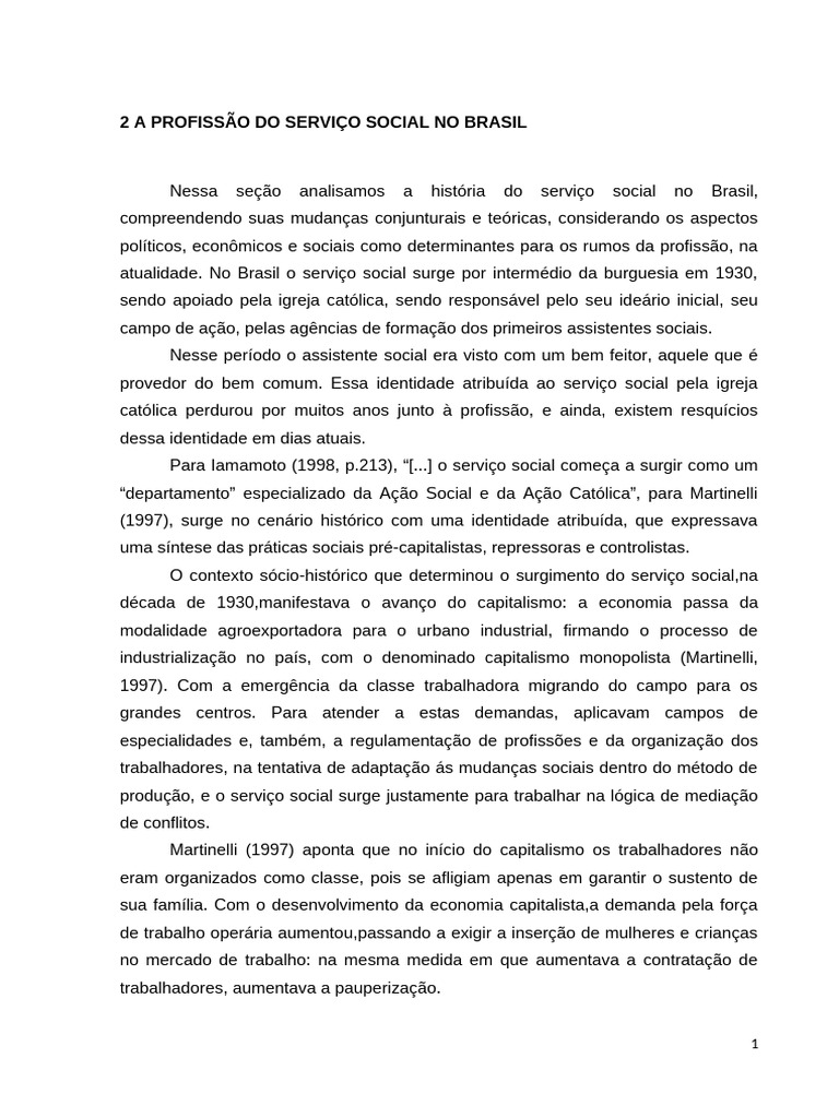 A Profissão Do Serviço Social No Brasil Sessão 2 | PDF | Trabalho ...