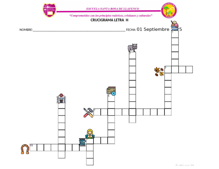 CRUCIGRAMA PALABRAS H | PDF