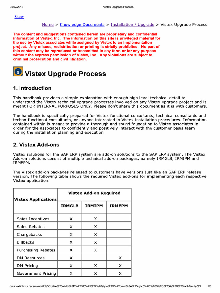 Vistex Upgrade Process - 2 | PDF