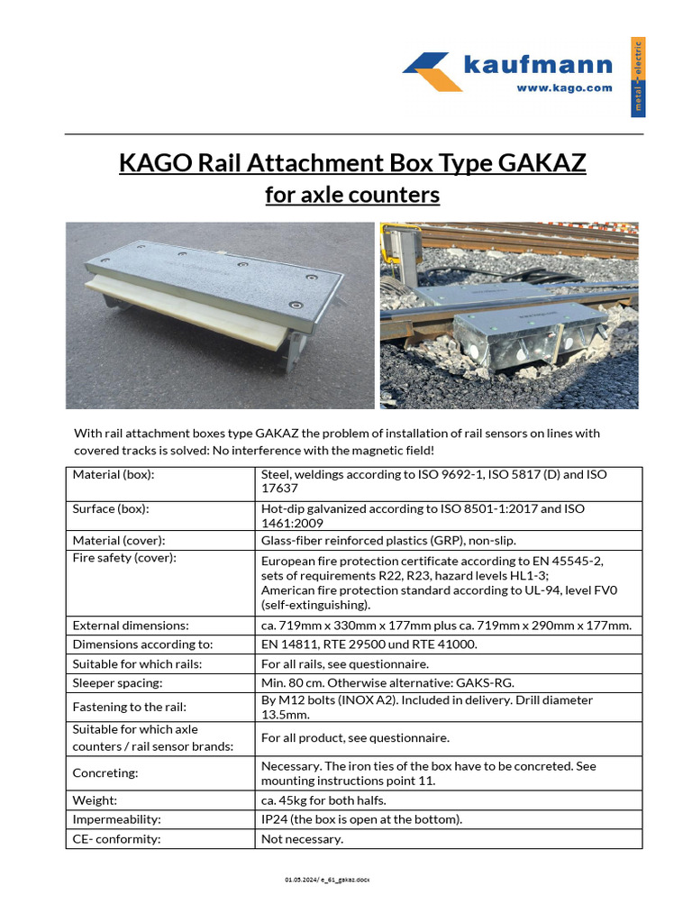 KAGO GAKAZ Rail Attachment Box Details | PDF