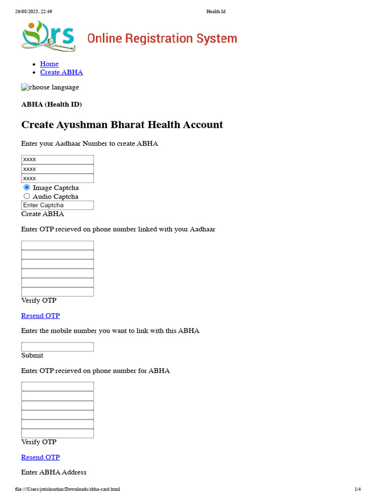 Creating Your ABHA Health ID Address | PDF | Access Control ...