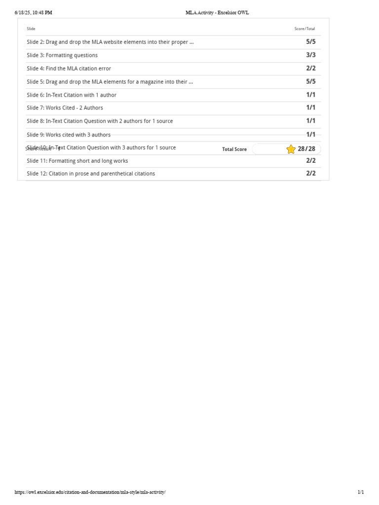 MLA Quiz | PDF
