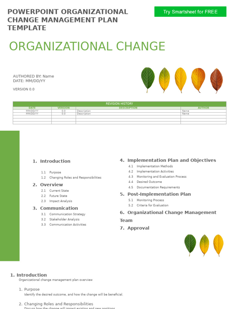 IC Powerpoint Organizational Change Management Plan Template Powerpoint | PDF | Evaluation ...