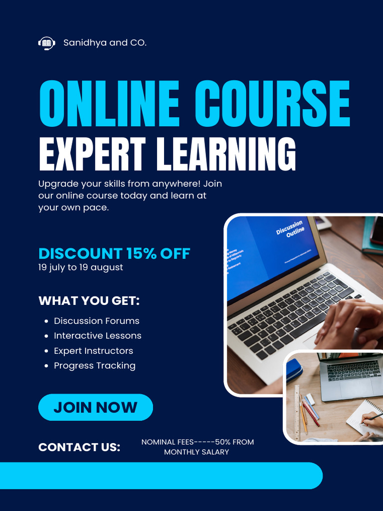 White and Blue Modern Online Course A4 Document | PDF