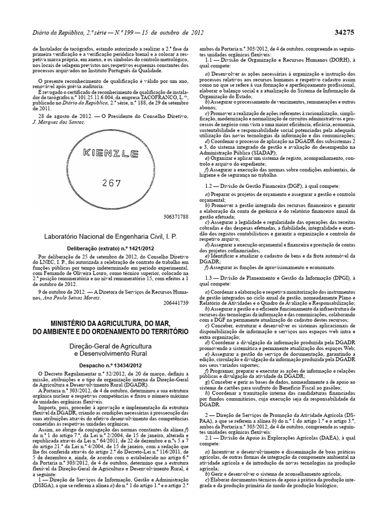 Despacho Cria As Unidades Flexíveis Da DGADR | PDF | Agricultura ...