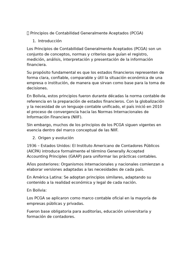 PCGA: Fundamentos de Contabilidad en Bolivia | PDF | Contabilidad ...