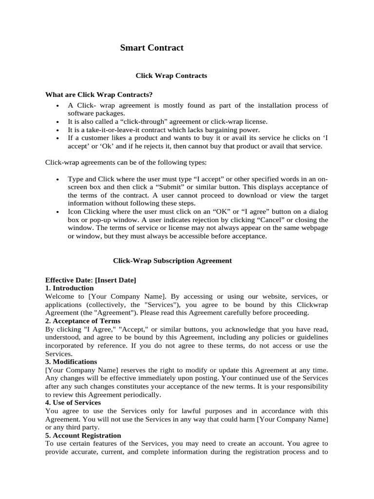 Click Wrap and Shrink Wrap Agreements | PDF | Private Law | Business Law