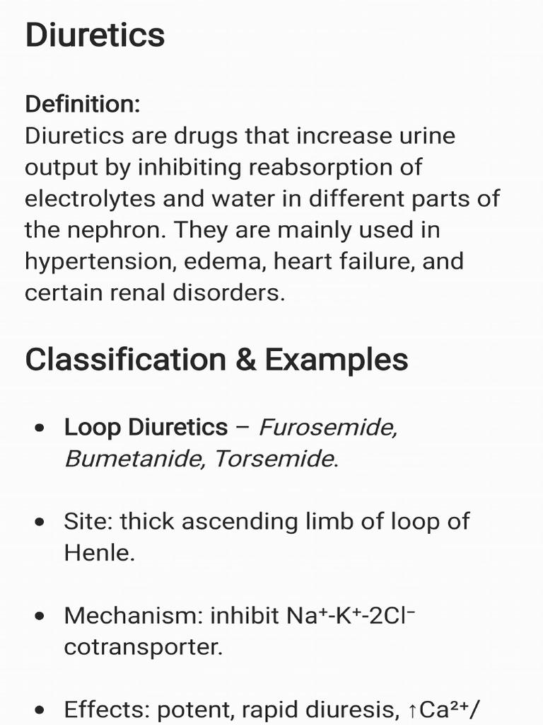 Pharmacology Diuretics - 250826 - 224159 | PDF