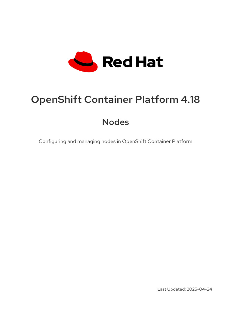 OpenShift 4.18 Node Management Guide | PDF | Creative Commons License ...
