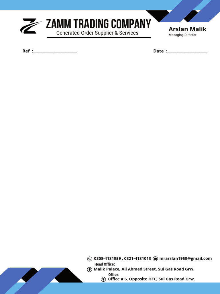 Zamm Trading Company Letterhead | PDF