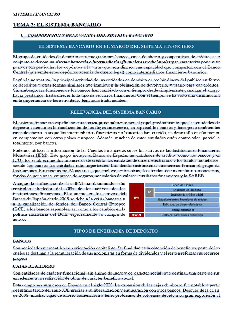 Tema 2 | PDF | Bancos | Finanzas personales