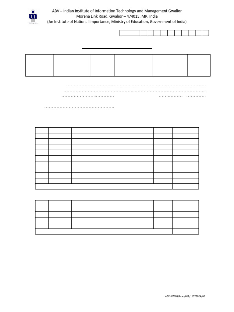 Subject_Registration Form 2025 | PDF