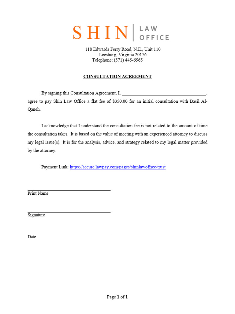 Consultation Agreement with Basil Al-Qaneh | PDF