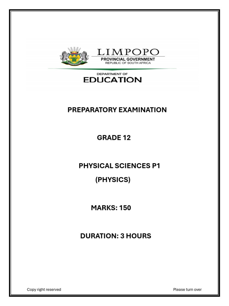 Grade 12 Physical Science P1 Memo 2025 | PDF