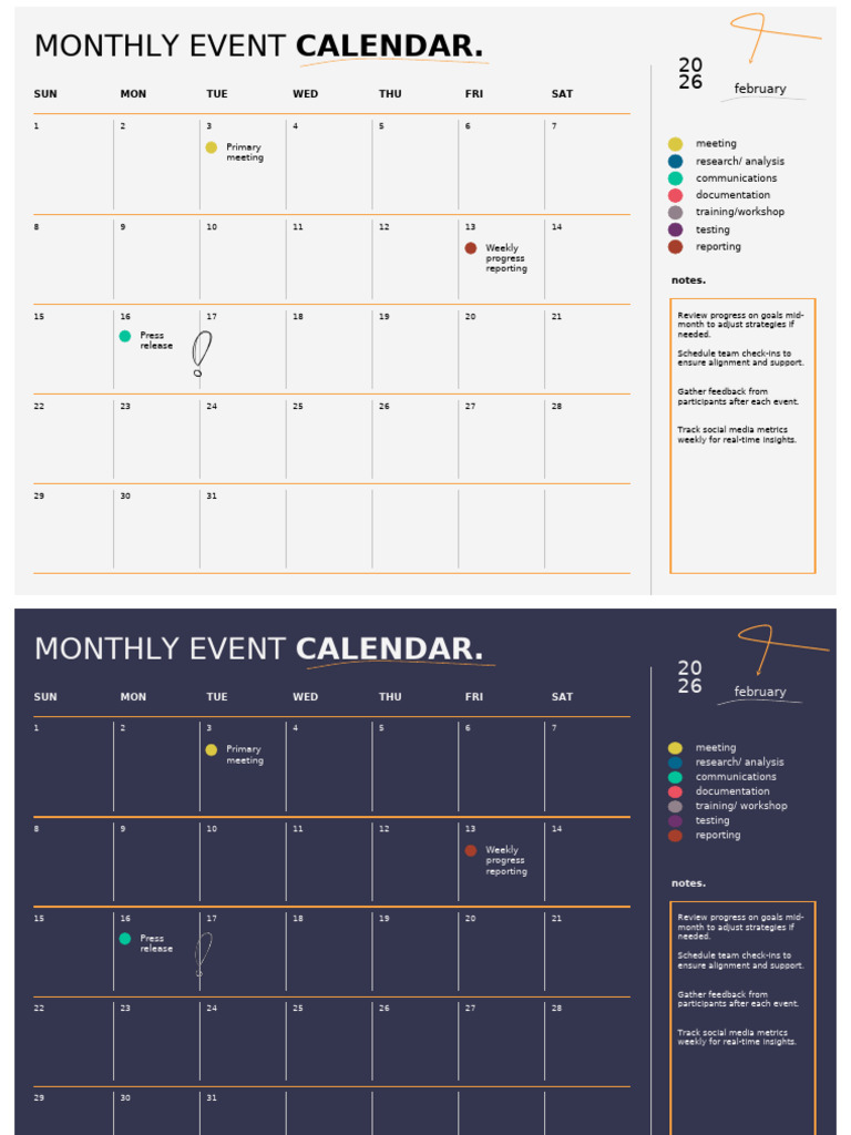 Calendar.: Monthly Event | PDF