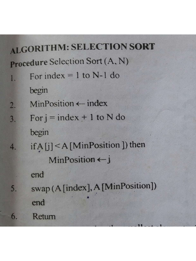 Alg Selection Sort | PDF