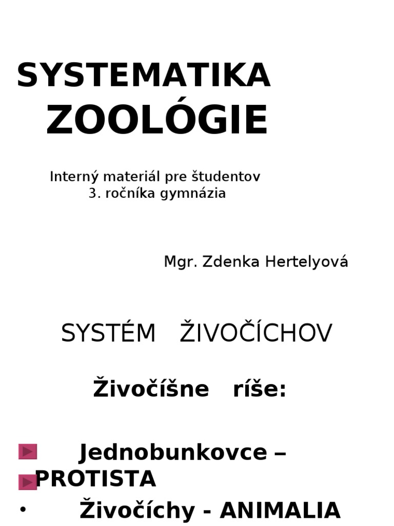 Systematika: Zoológie | PDF